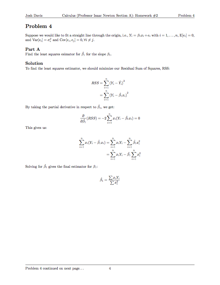Doing Your Homework In LaTeX Josh Davis